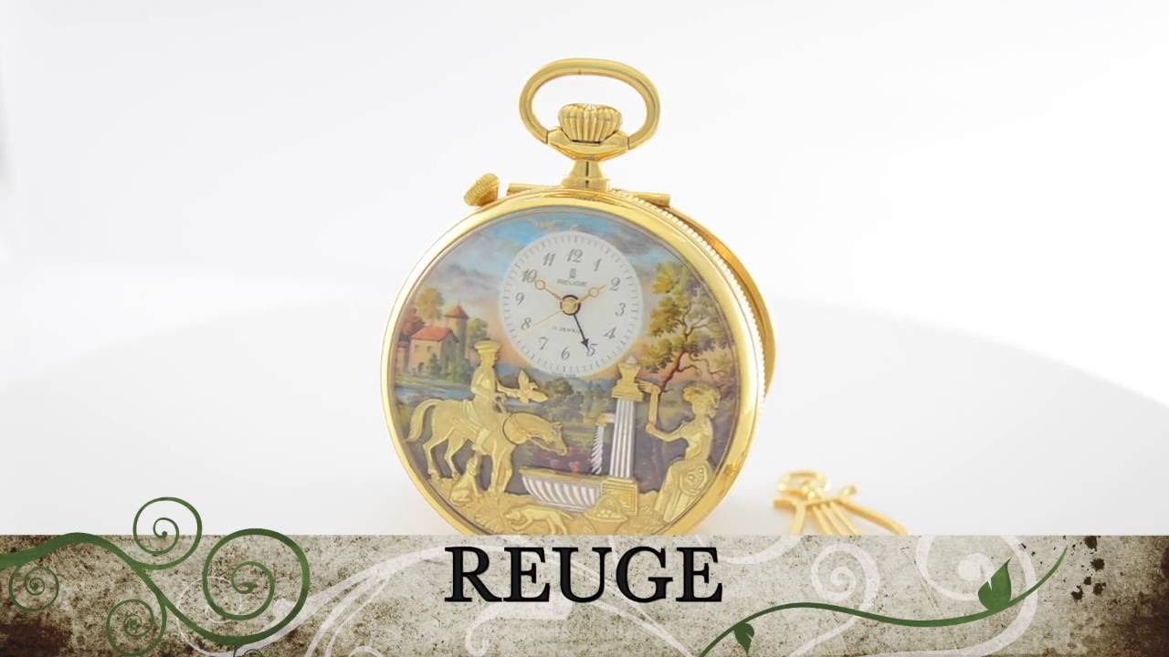Reuge musical pocket watch with automaton - YouTube