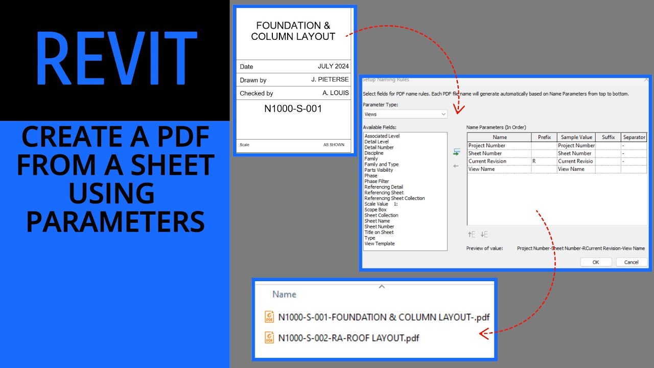 Revit Structures - Part 13 - Create a PDF from a Sheet using Parameters ...