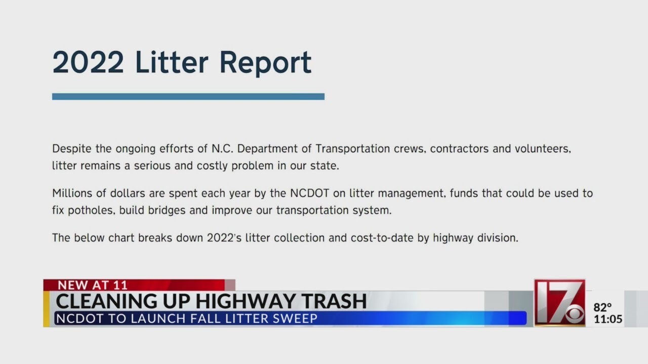 NCDOT to launch fall litter sweep - YouTube