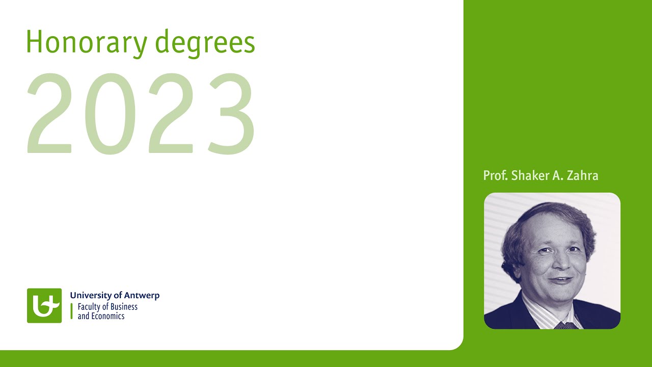 Honorary degree Professor Shaker A. Zahra - YouTube
