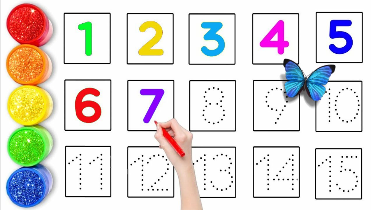 Learning numbers, one two three four, 123 counting, counting numbers ...