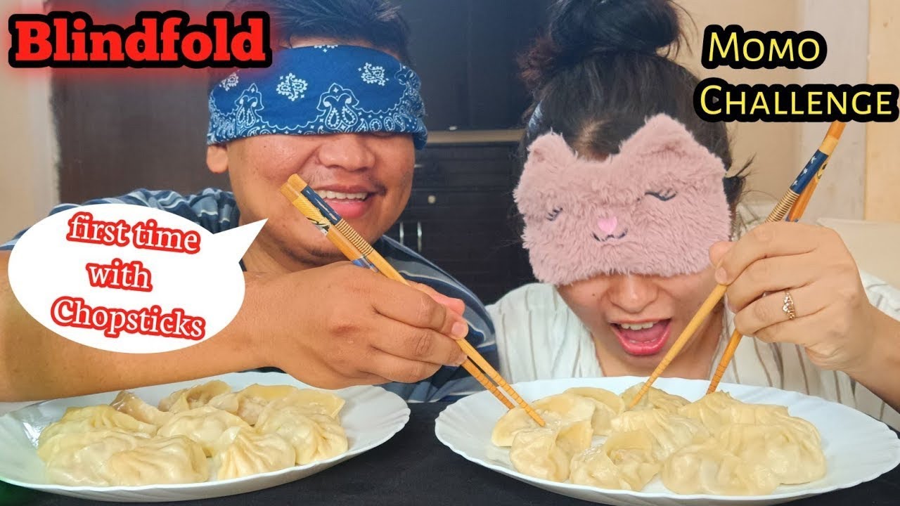 Blindfold Momo Eating Challenge With CHOPSTICKS #challenge#momos#nepalimukbang#first#mukbang ...
