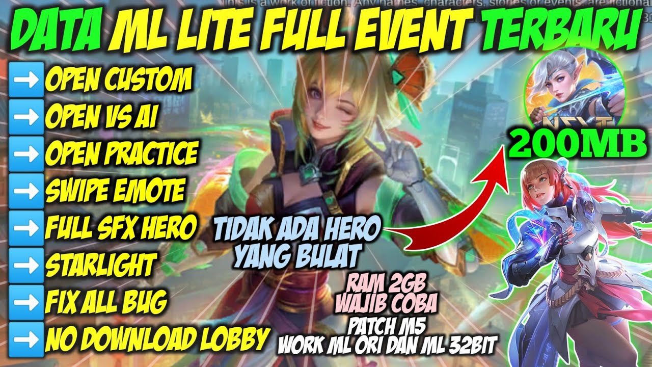 Data ML Lite 200MB Full Event Patch M5 Terbaru Open Event DM Kuning ...