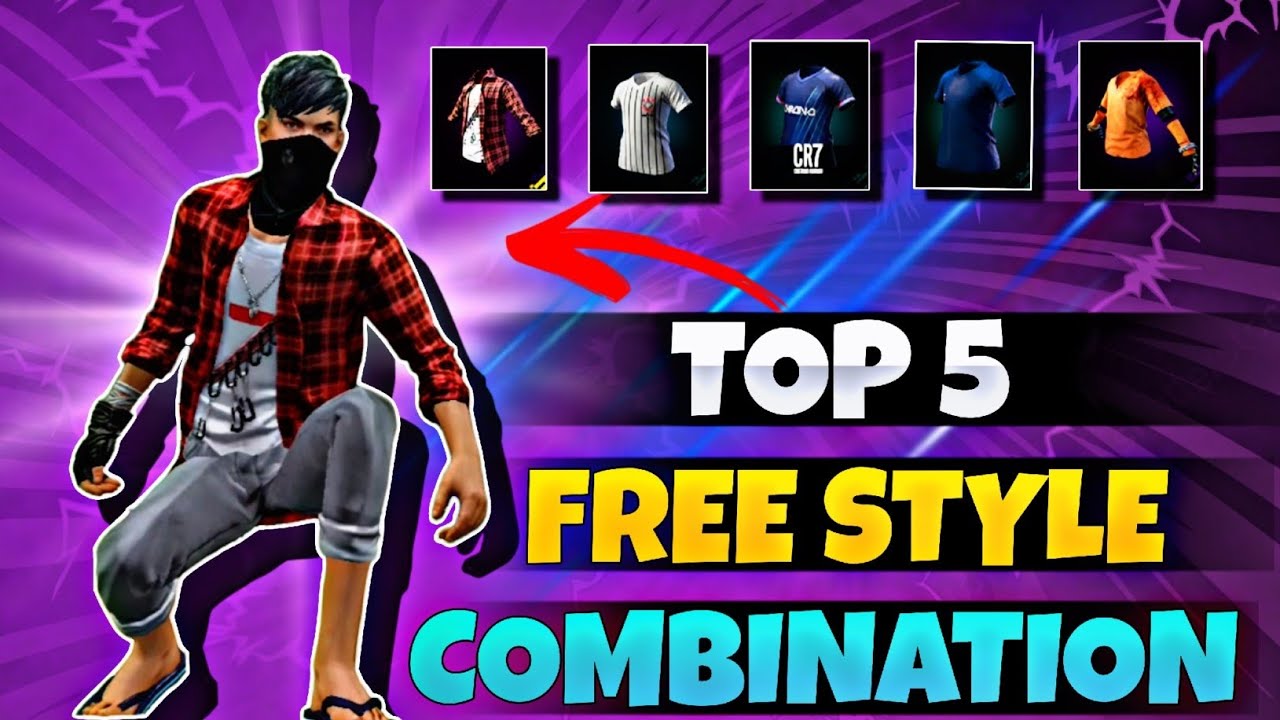 TOP 5 BEST FREE STYLE FREE FIRE COMBINATION 🔥| BEST DRESS COMBINATION ...