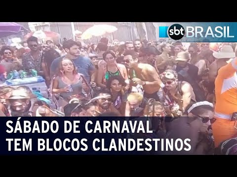 Sábado de Carnaval tem blocos clandestinos e festas sem máscara | SBT Brasil (26/02/22)