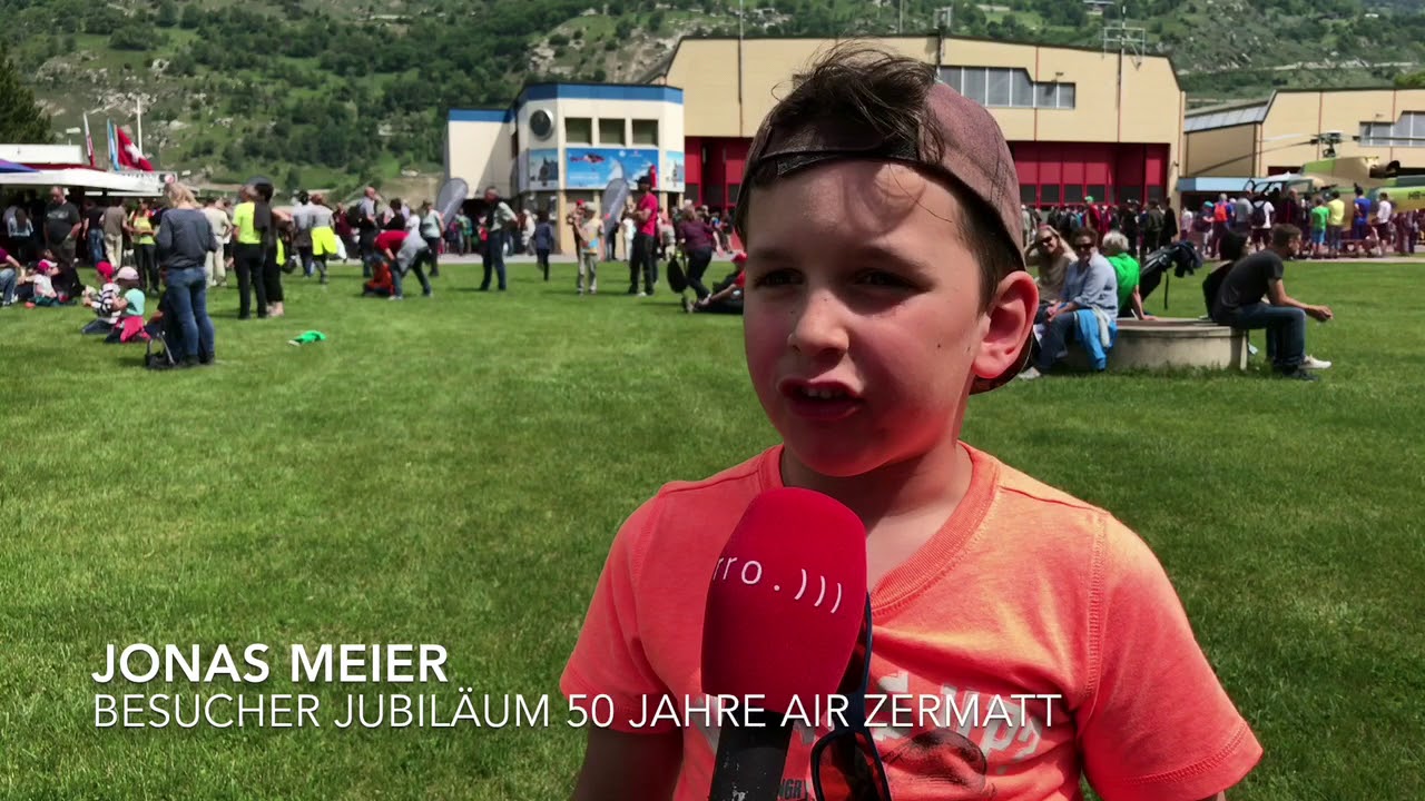 50 Jahre Air Zermatt: Interview mit Besucher Jonas Meier. - YouTube