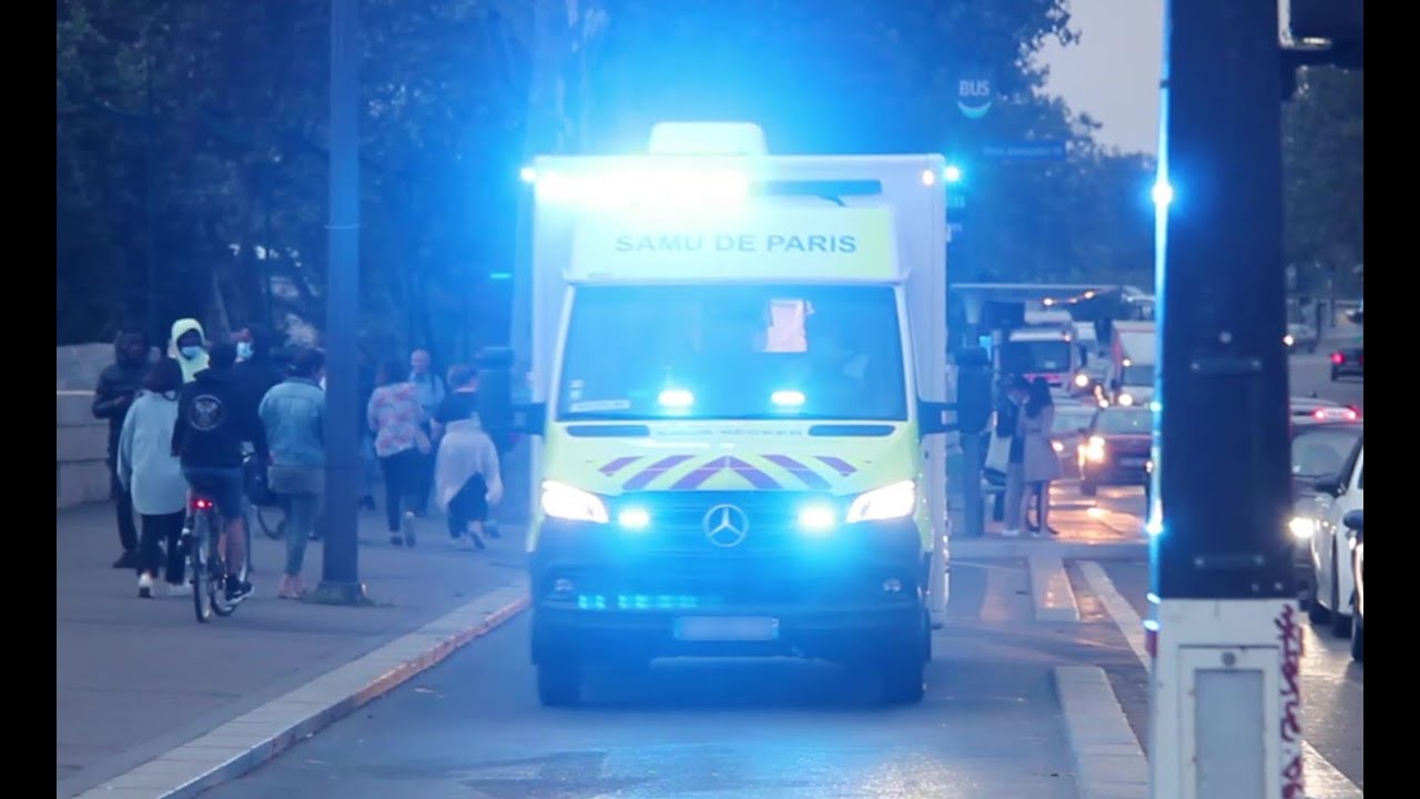 SAMU de Paris en urgence avec sirène américaine et horn ! - YouTube
