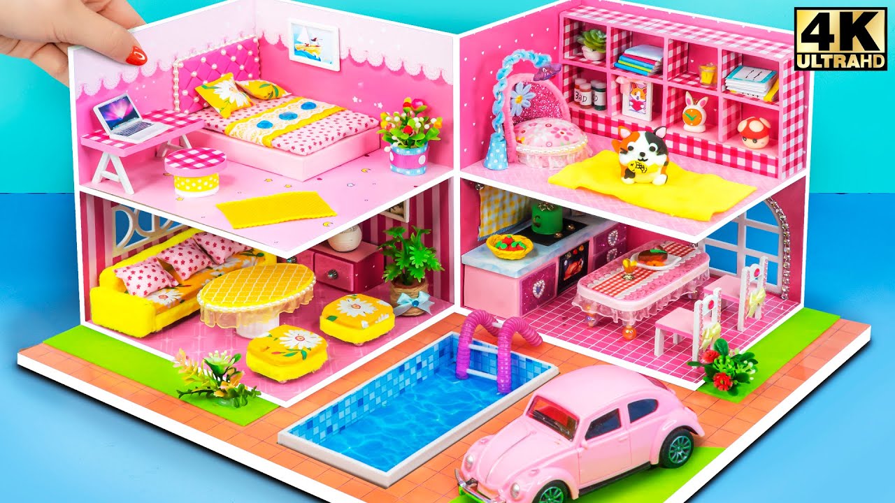 DIY Miniature Cardboard House #375 ️ Build Four Room Modern Villa House ...