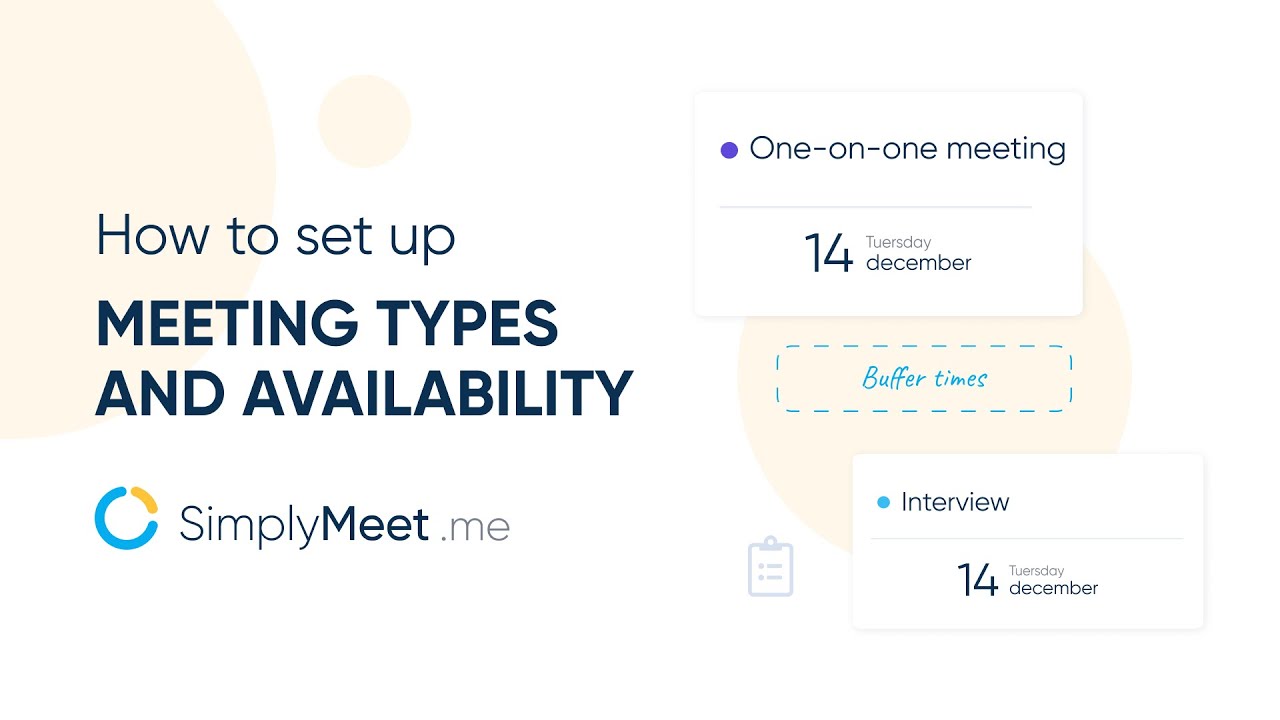 How to set up Meeting Types and availability - YouTube