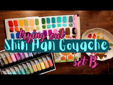 Shin Han Gouache Set B Test and Review - YouTube
