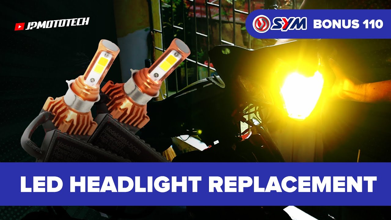 SYM Bonus 110 LED Headlight Installation - YouTube