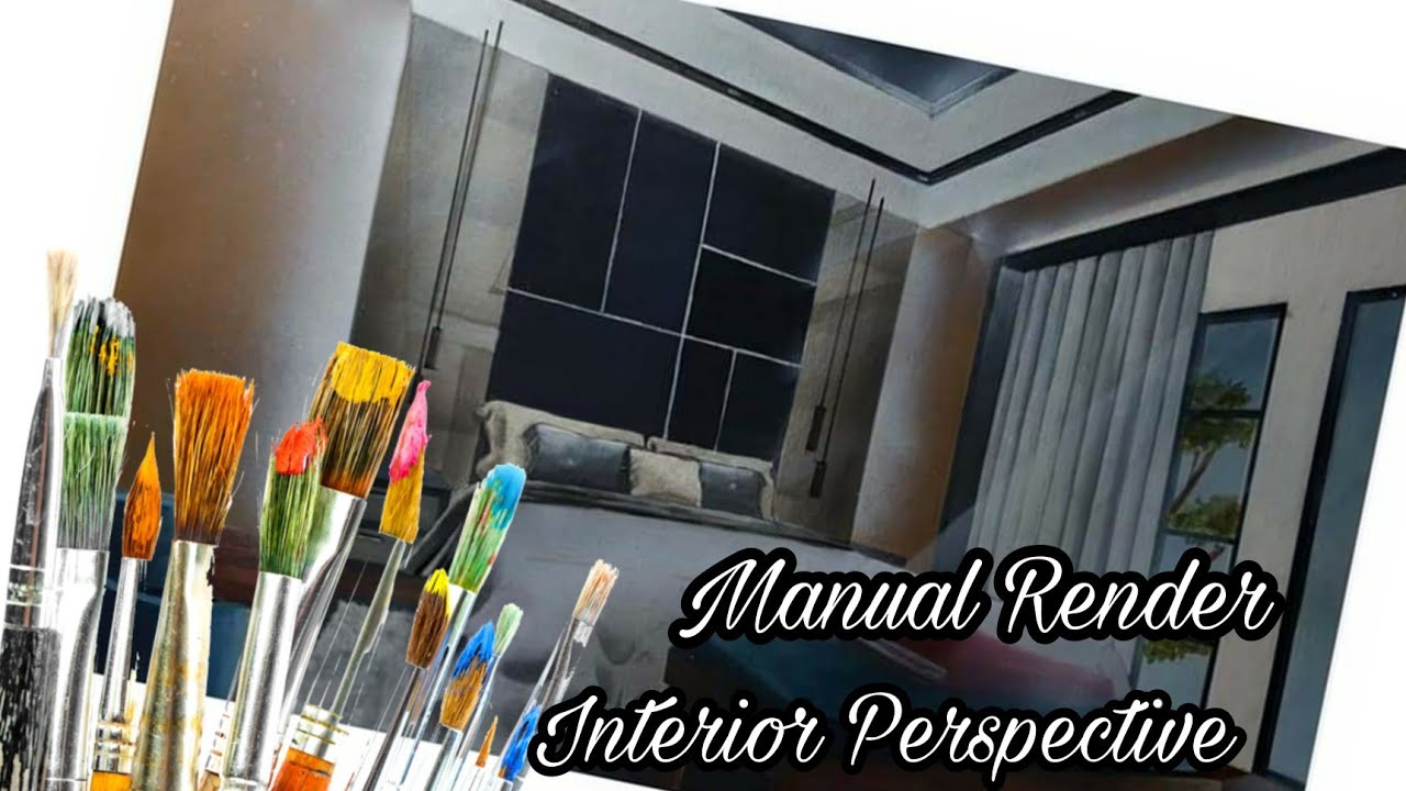 Watercolor | Manual rendering | Architectural Interior - speed drawing ...