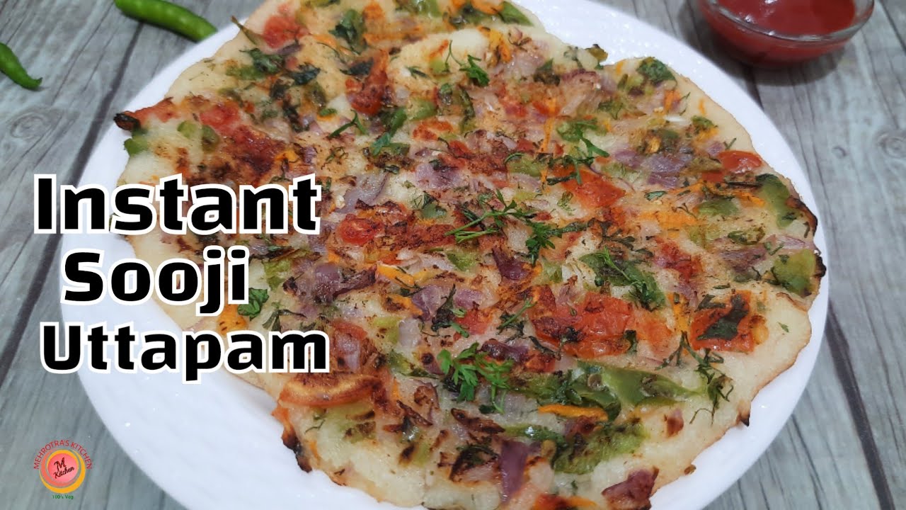 Instant Rava Uttapam |Street Style Crispy Mix Vegetable Uttapam ...