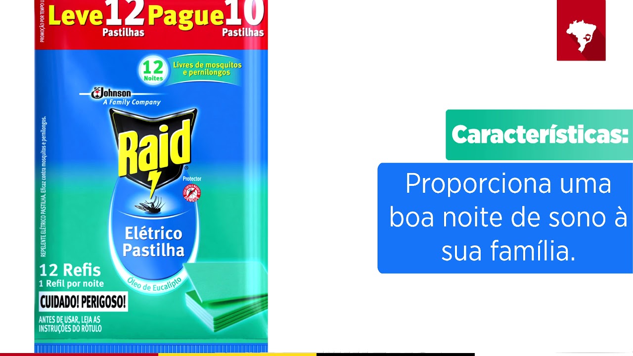 Repelente Raid Elétrico Pastilhas Leve 12 Pague 10 Unidades | Drogaria ...