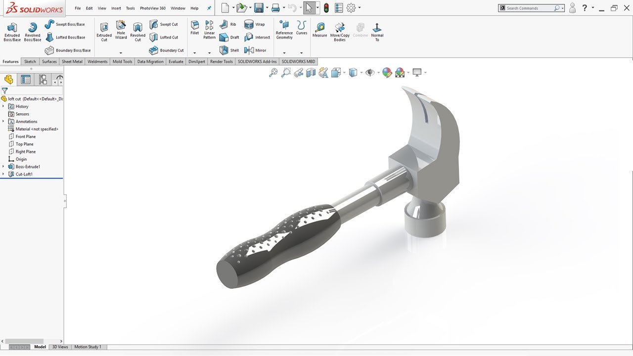 SolidWorks Beginner Tutorial | Hammer - YouTube