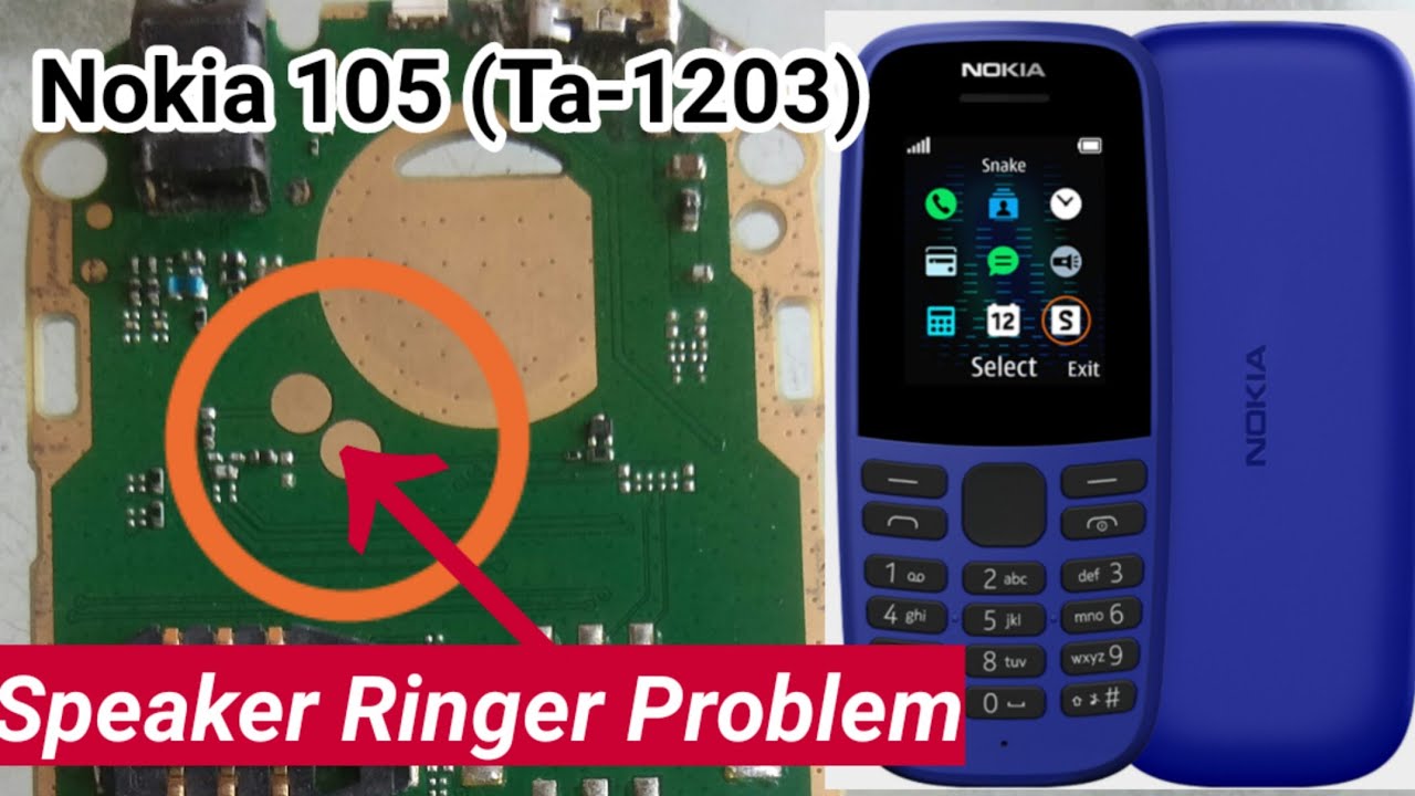 Nokia 105 (Ta-1203) speaker problem ringer jumper - YouTube