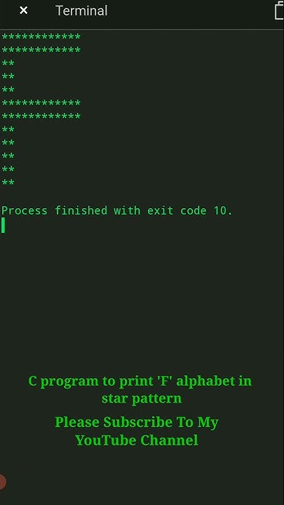 C program to print 'F' alphabet in star pattern|#shorts#short|#c_programming| - YouTube