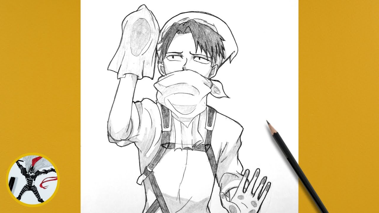 How to Draw Levi Ackerman Step by Step – Anime Sketch Tutorial ...