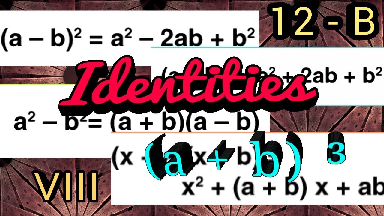 VIII SELINA MATHS IDENTITIES EX — 12 B (cube) - YouTube