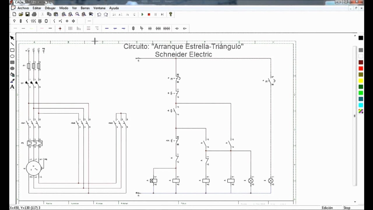 SIMULACIÓN CON CADe_SIMU "CONEXIÓN ESTRELLA - TRIÁNGULO SEGÚN SCHNEIDER ...