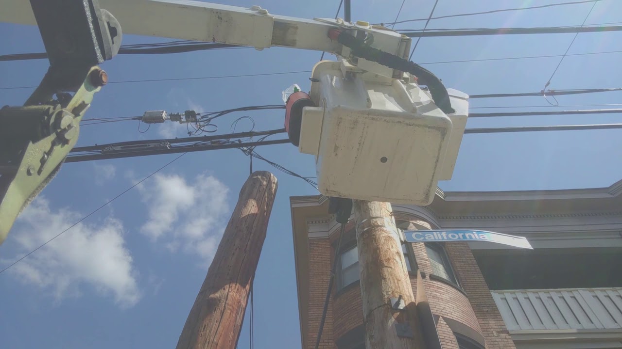 Installing a public safety security camera on a utility pole - YouTube