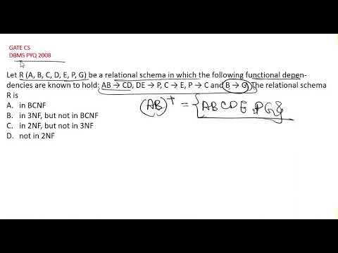 DBMS PYQ GATE CSE 2008 - YouTube