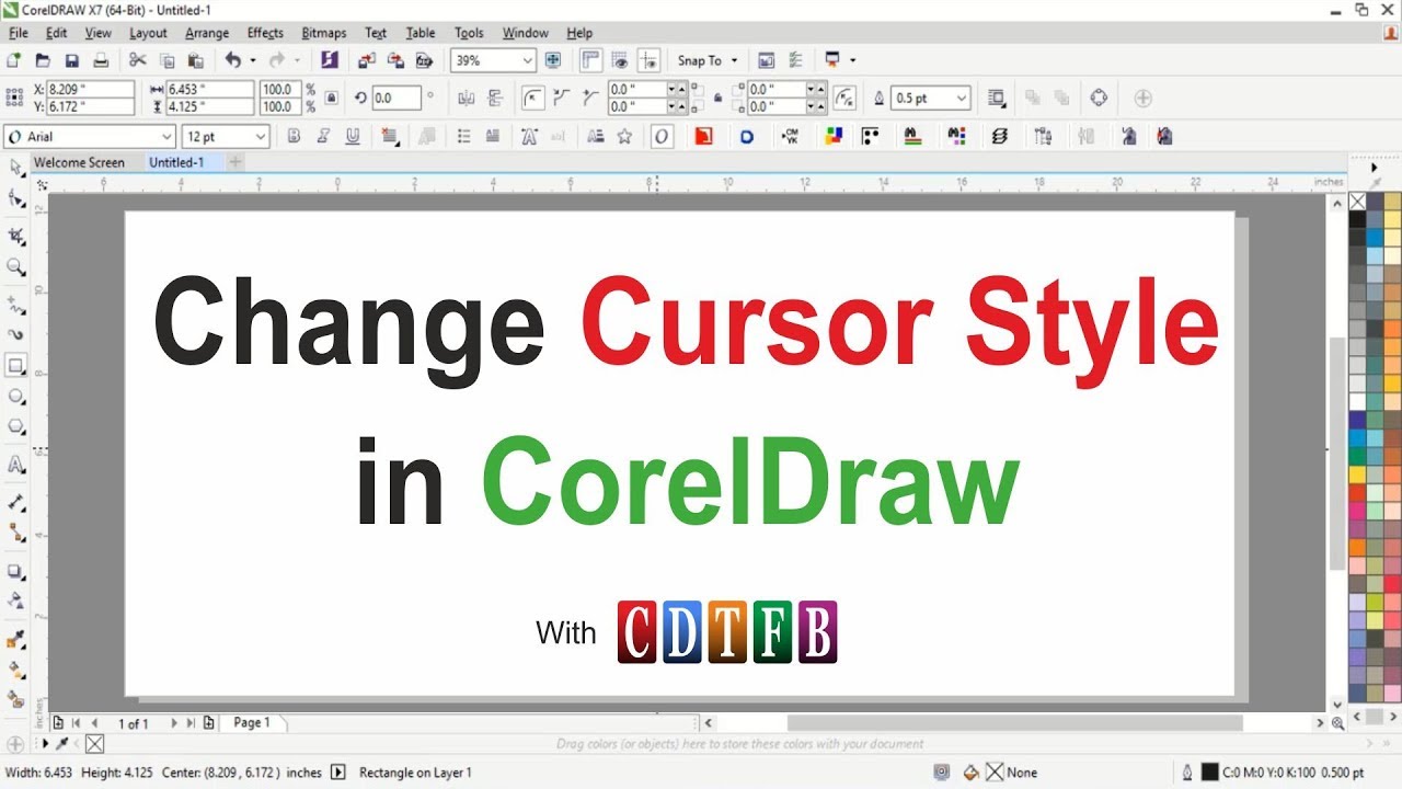 Change cursor style in corel draw with cdtfb -- corel draw tutorlas for ...