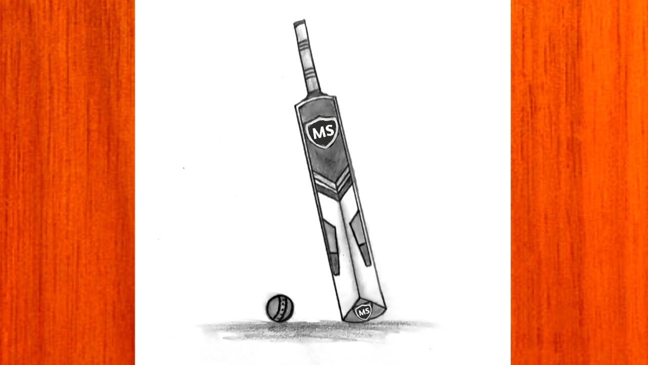 How to draw Cricket Bat and Ball || Bat and Ball Drawing Easy || Easy ...