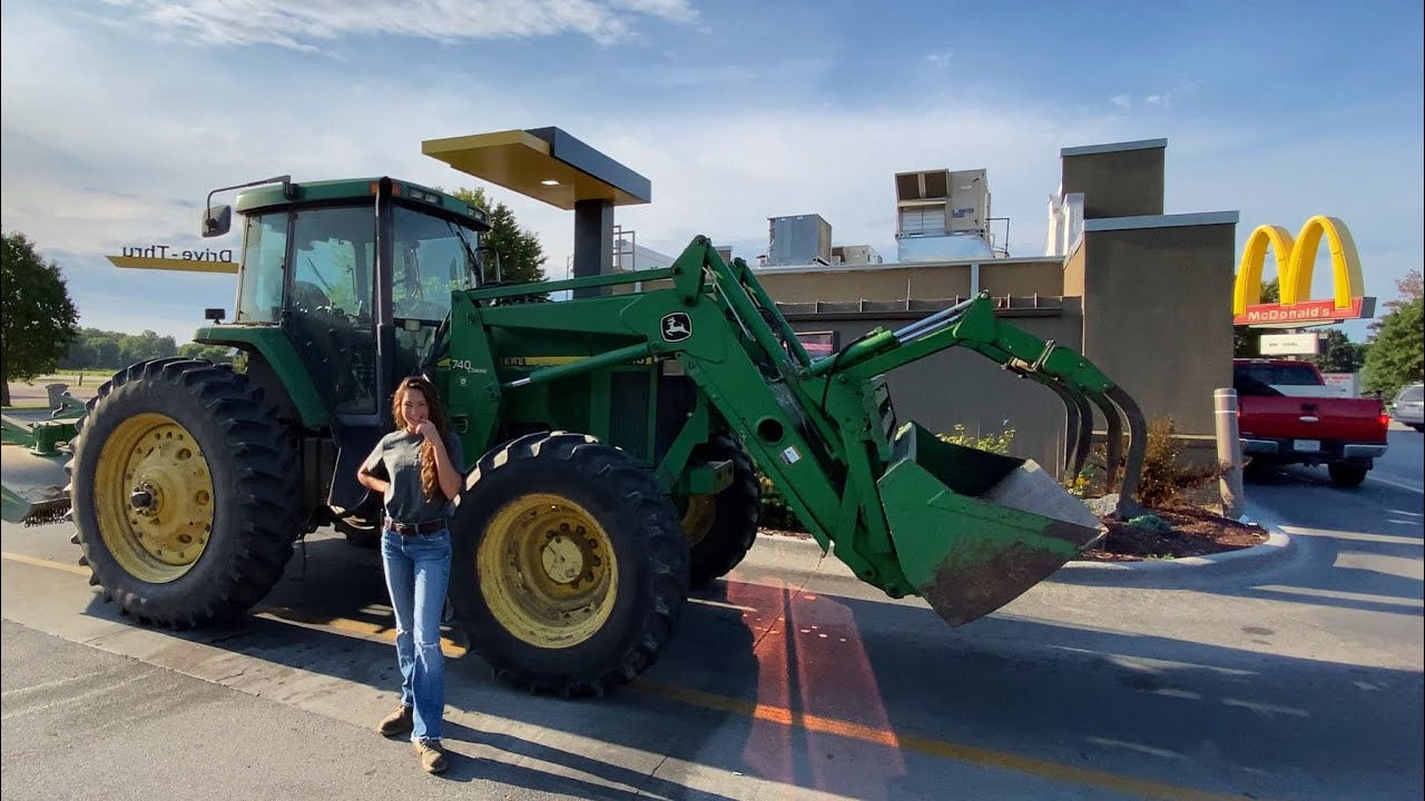 Driving a Tractor in the McDonald's Drive-Through!! - YouTube