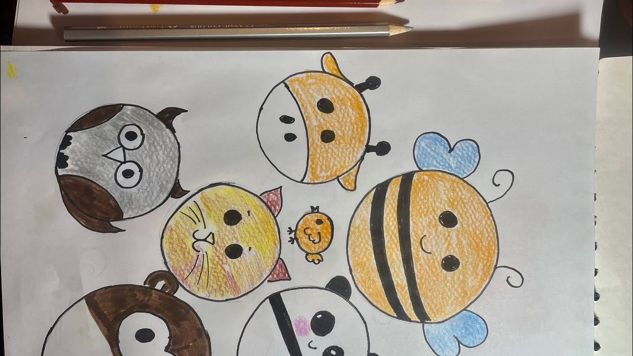 Art for kids # How to draw a circle and circle faces - YouTube