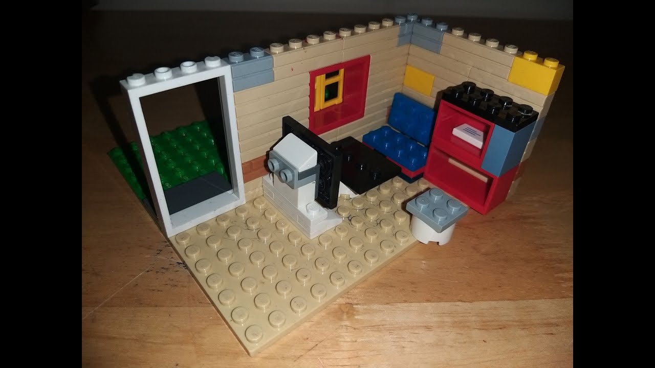 How to build an easy Lego MOC Living Room with a brick wall. - YouTube
