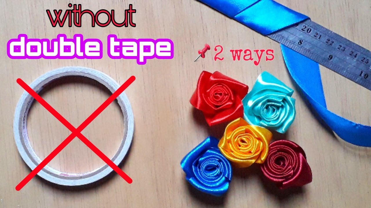Amazing ribbon flower trick /easy rose making with scale / ribbon rose ...