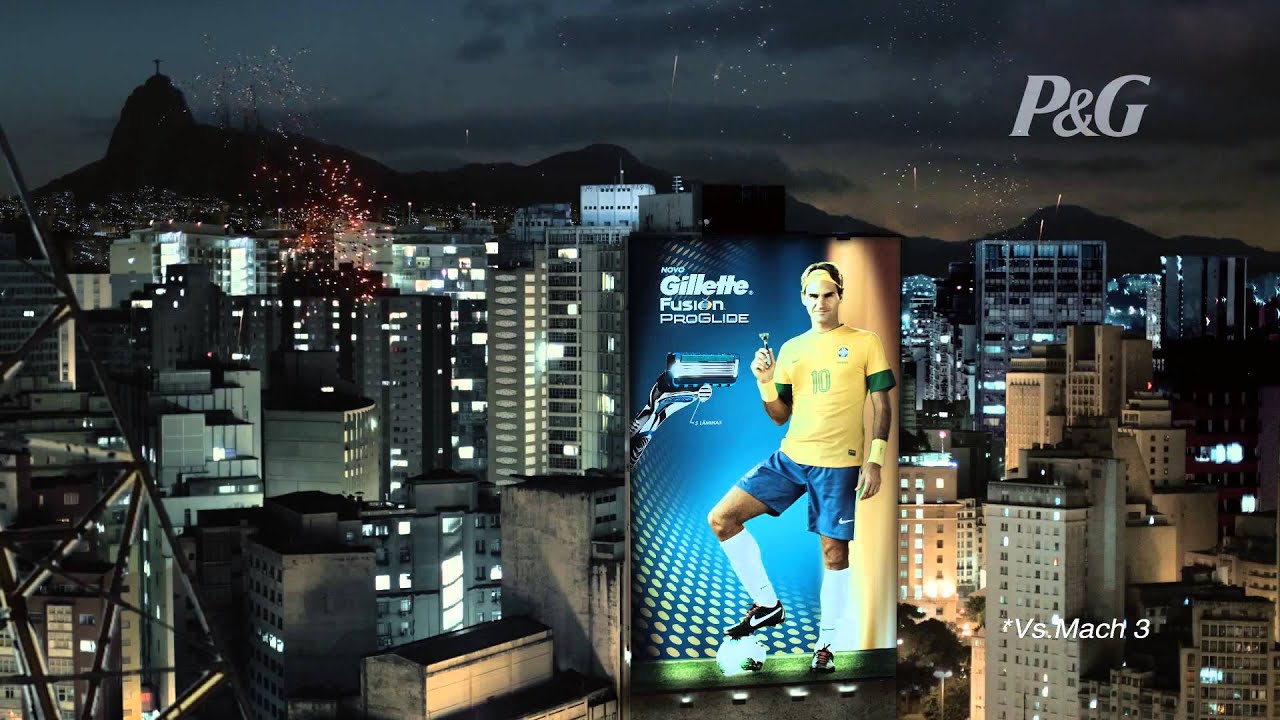 Gillette ad Brazilian version with Roger Federer as football player ...