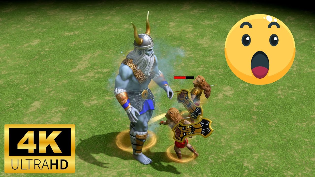 King Folstag (Hero) vs 3 Ajax (Hero) Age of Mythology: Retold - 4K Ultra, 60fps, HDR - YouTube