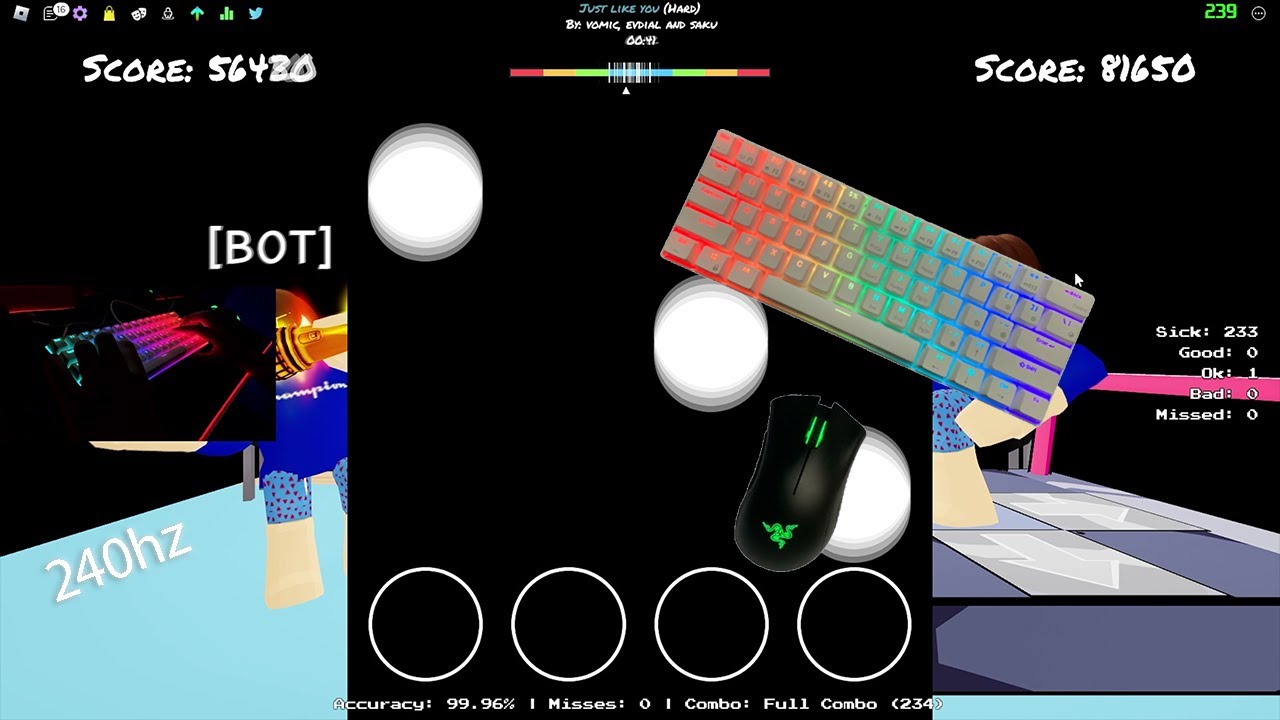 RK61 Keyboard ASMR Roblox Funky Friday Baby Blue Brother 10 Songs ...
