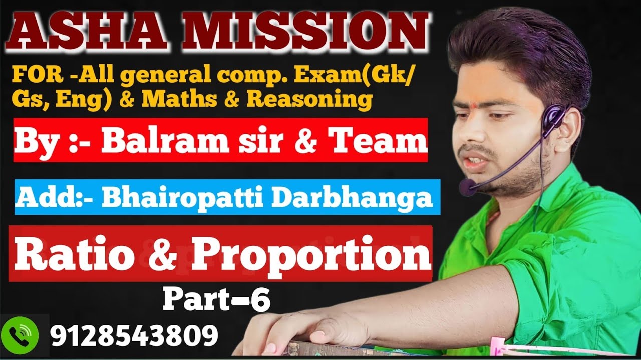 ASHA MISSION is live Part-6 Maths By: Balram Sir - YouTube
