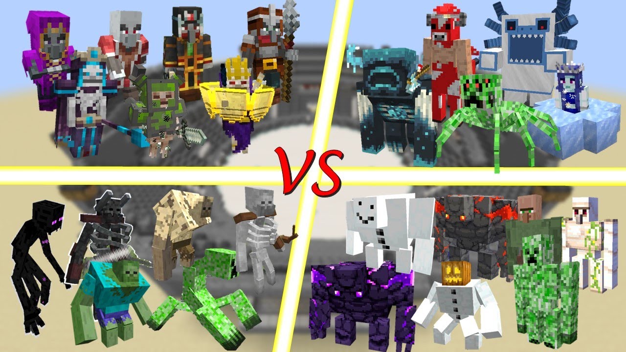 Battle royal with mobs from famous mods in Minecraft 1.19.2! Minecraft ...