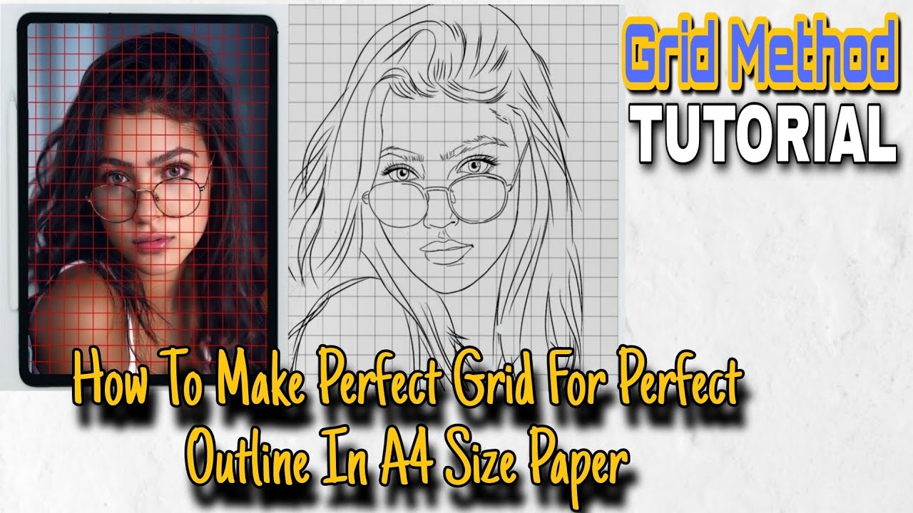 How to make perfect Grid for perfect outline in A4 size paper || GRID ...