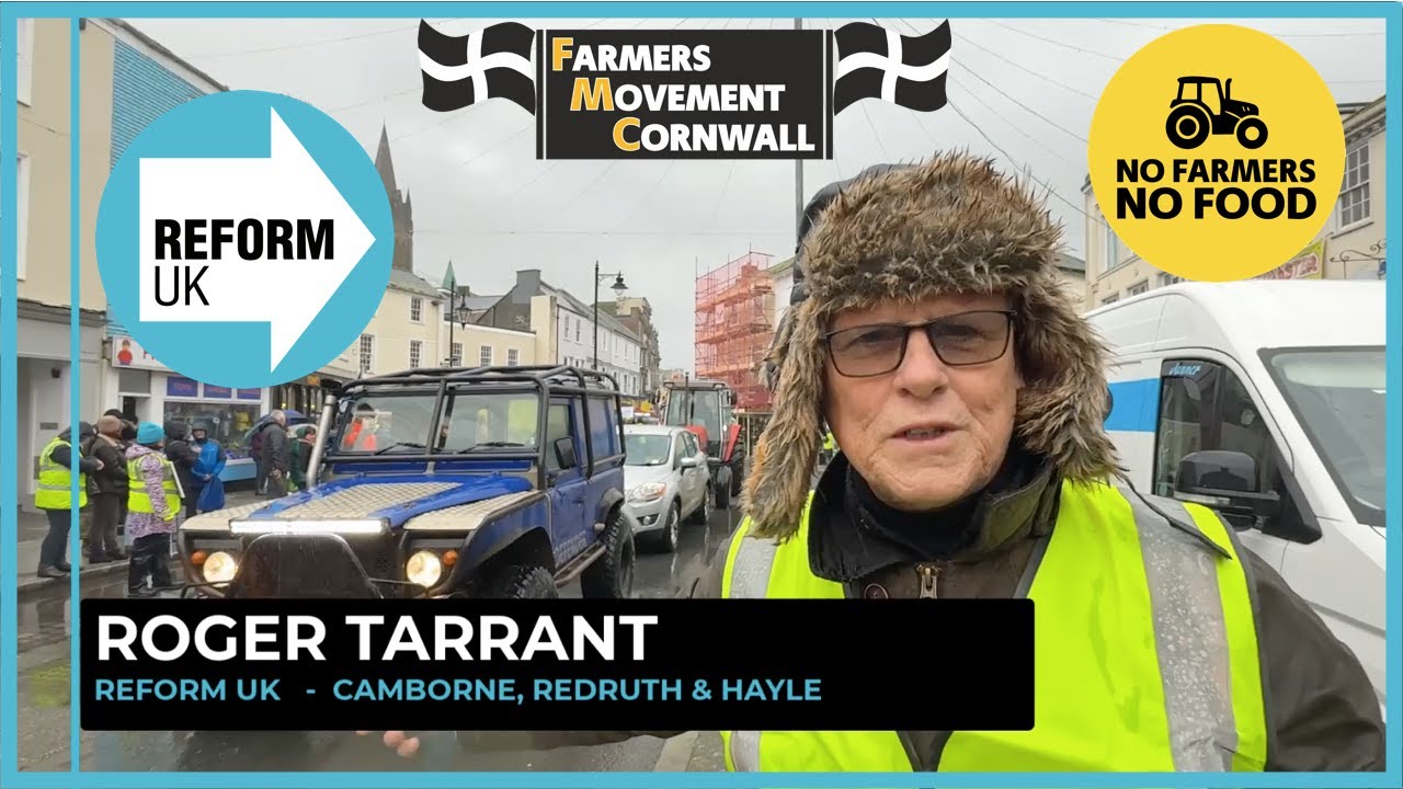 Roger Tarrant Reform UK at Farmers Rally Truro Cornwall - YouTube
