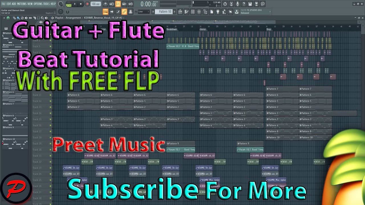 Guitar and Flute Beat Tutorial || PreetMusic || With Free FLP - YouTube