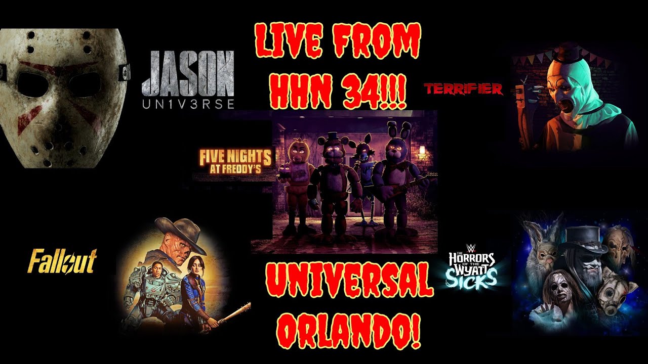 🔴LIVE HHN 34 Universal Studios Orlando! Halloween Horror Nights!!! Five Nights At Freddy's FNAF ...