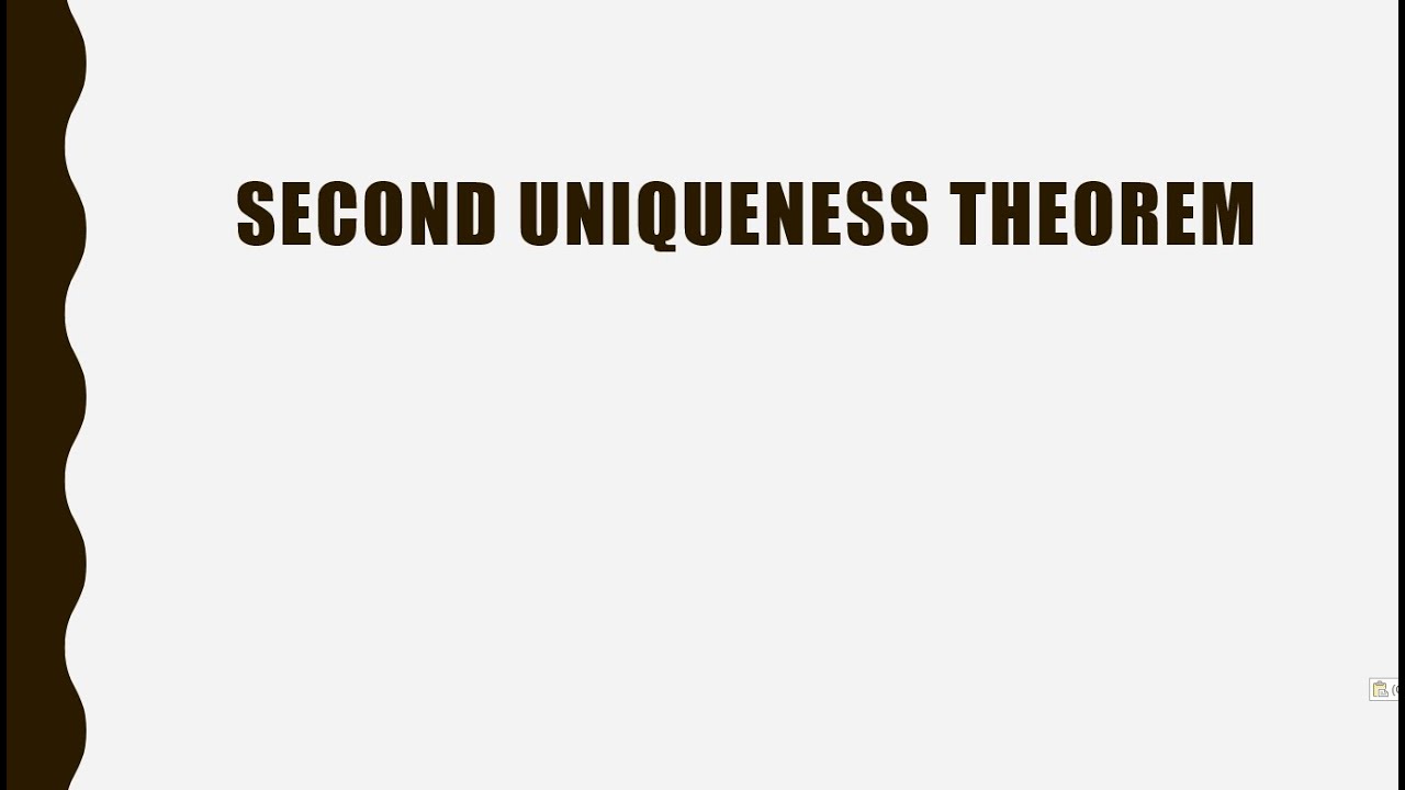 second uniqueness theorem - YouTube