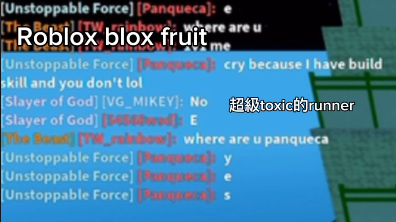 Roblox blox fruit 超級toxic的runner - YouTube
