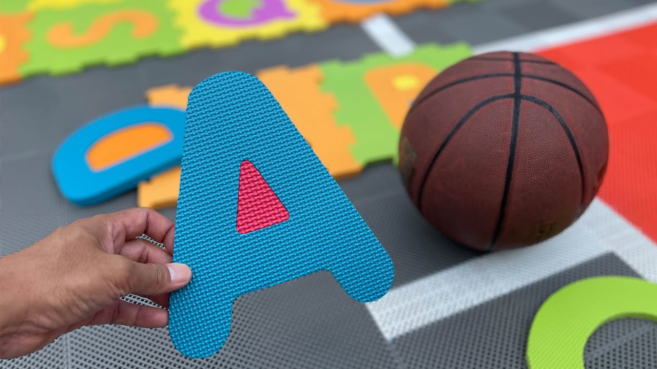 ABC SONG GIANT ABC Alphabet Letters Playing Basketball - YouTube