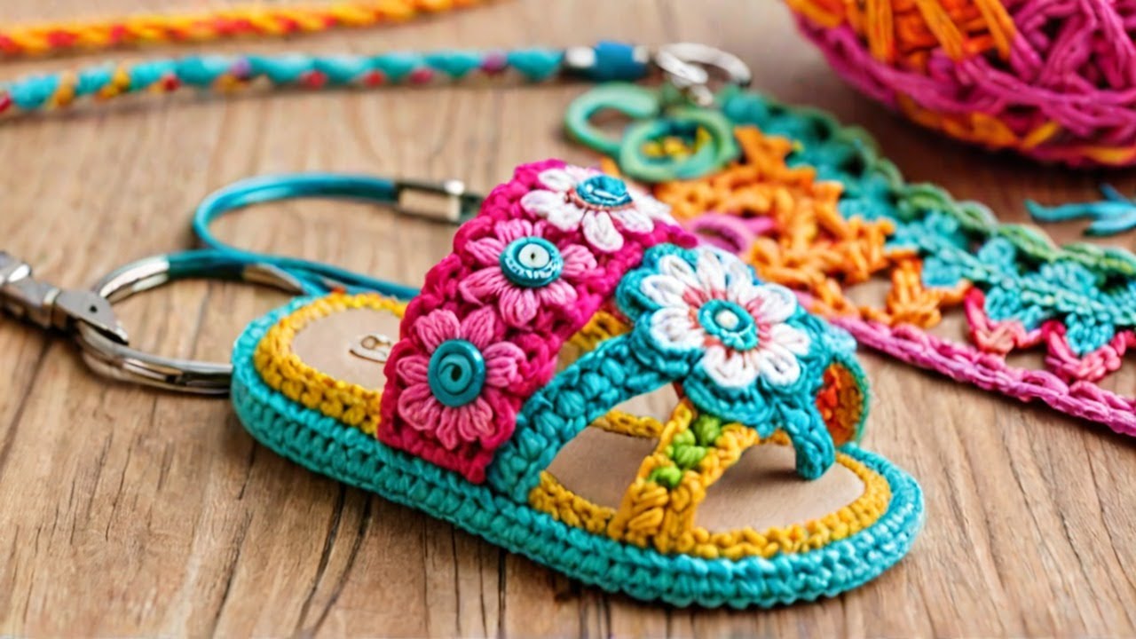 Crochet Your Own Sandal Keychain! Summer DIY Tutorial - YouTube