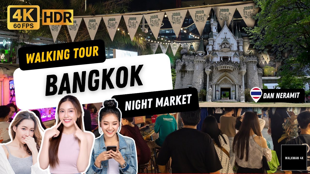 【4K HDR】| Dan Neramit | Walking Tour through JODD FAIRS Bangkok Night ...