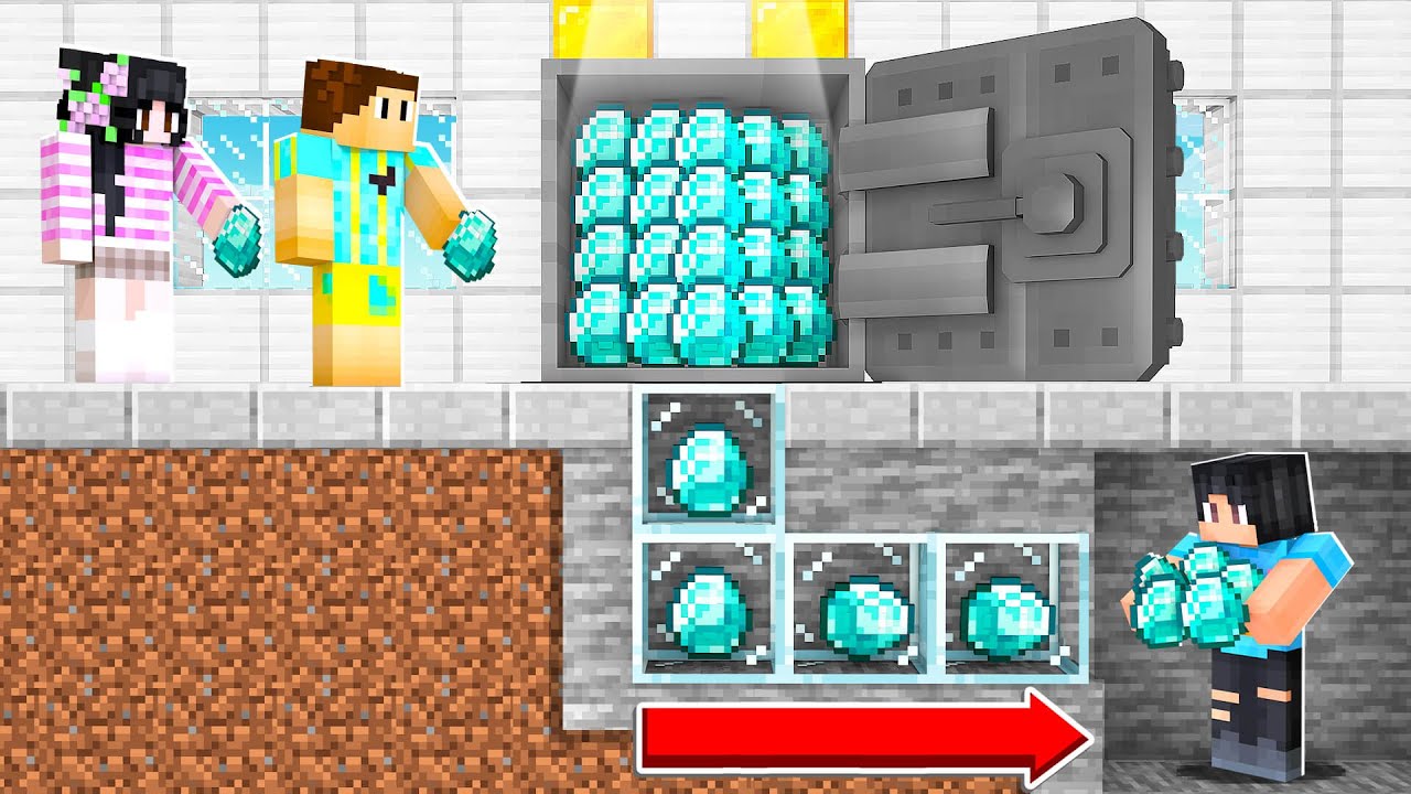 I Made A FAKE BANK To Steal Diamonds From Friends! (Minecraft) - YouTube