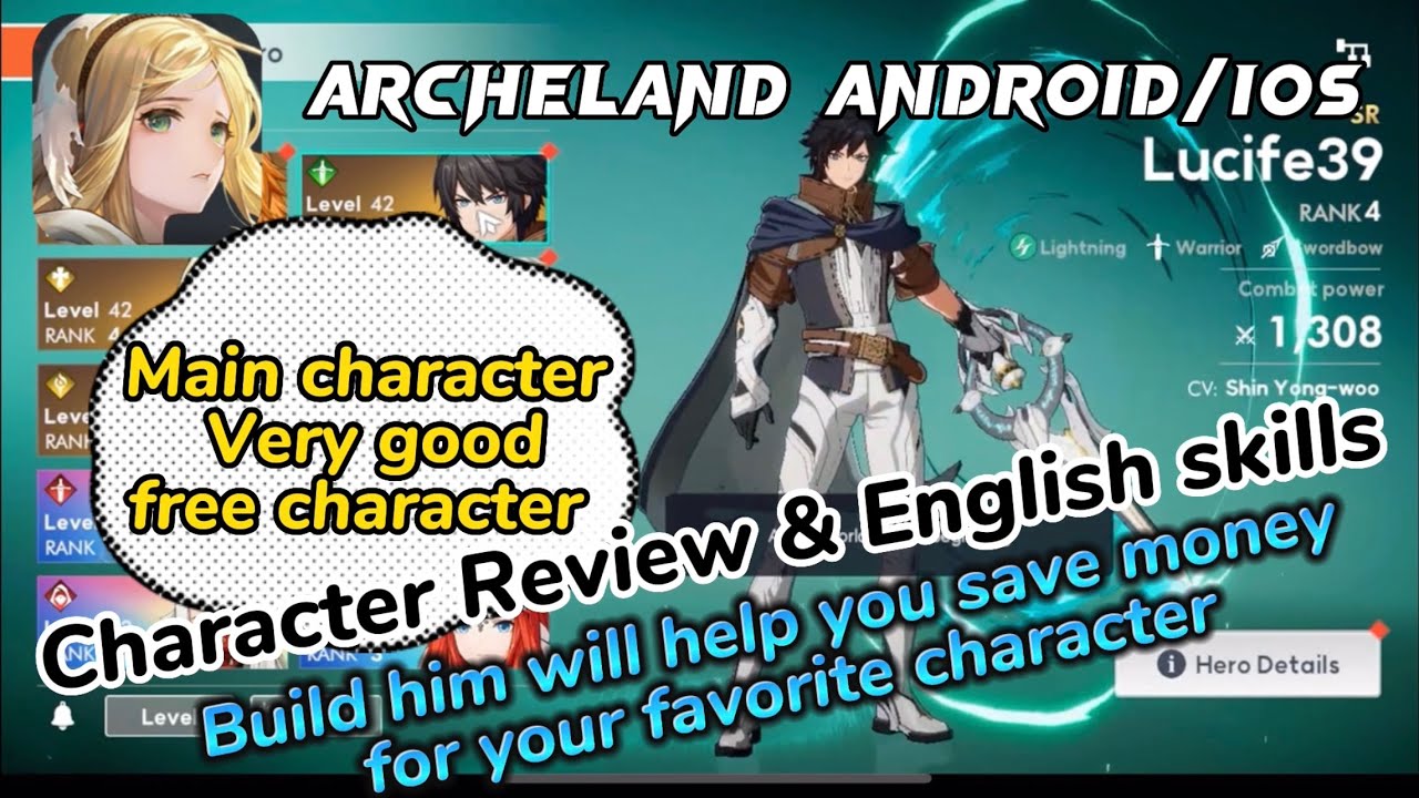 Archeland Android/ios Main character, character review & English skills ...