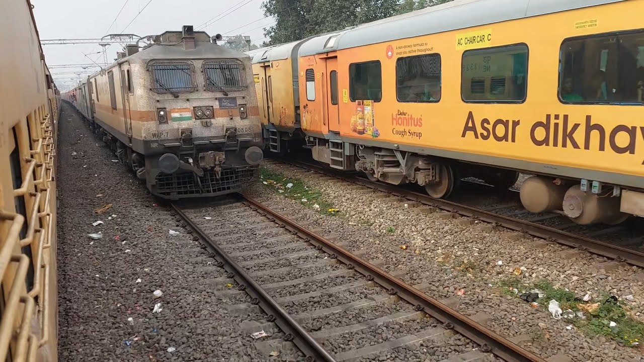 Trains 12046 Shatabdi Express and 15708 Amrapali Express approaching ...