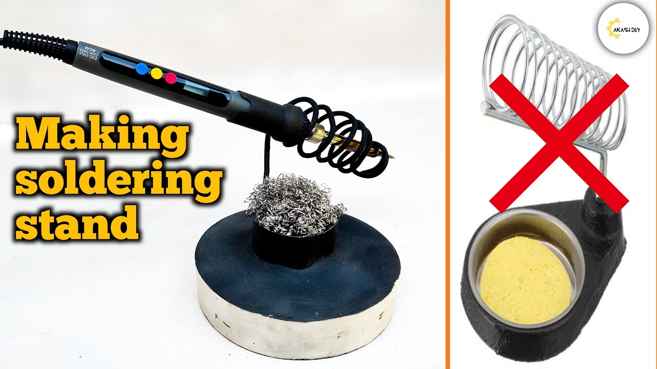 How to Make a Soldering Iron Stand at Home | DIY Soldering Iron Stand ...